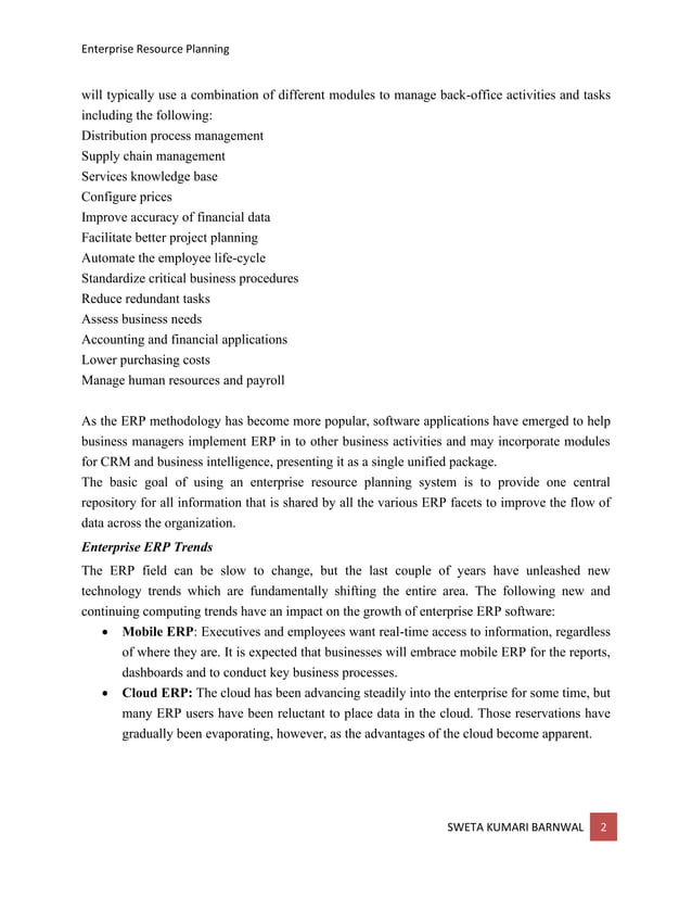 Introduction to enterprise resource planning (erp) | PDF | Cloud ...