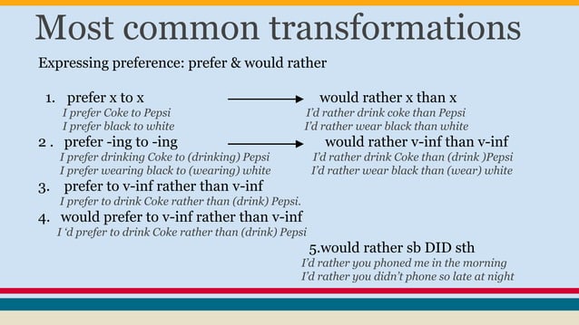 Most common sentence transformations | PPT