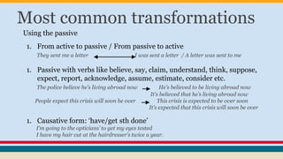 Most common sentence transformations | PPT
