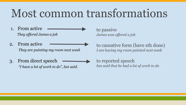 Most common sentence transformations | PPT