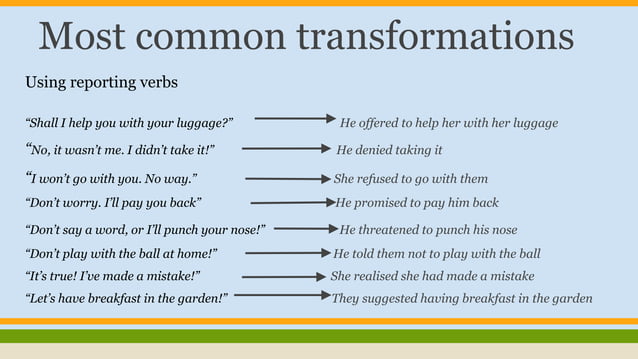 Most common sentence transformations | PPT