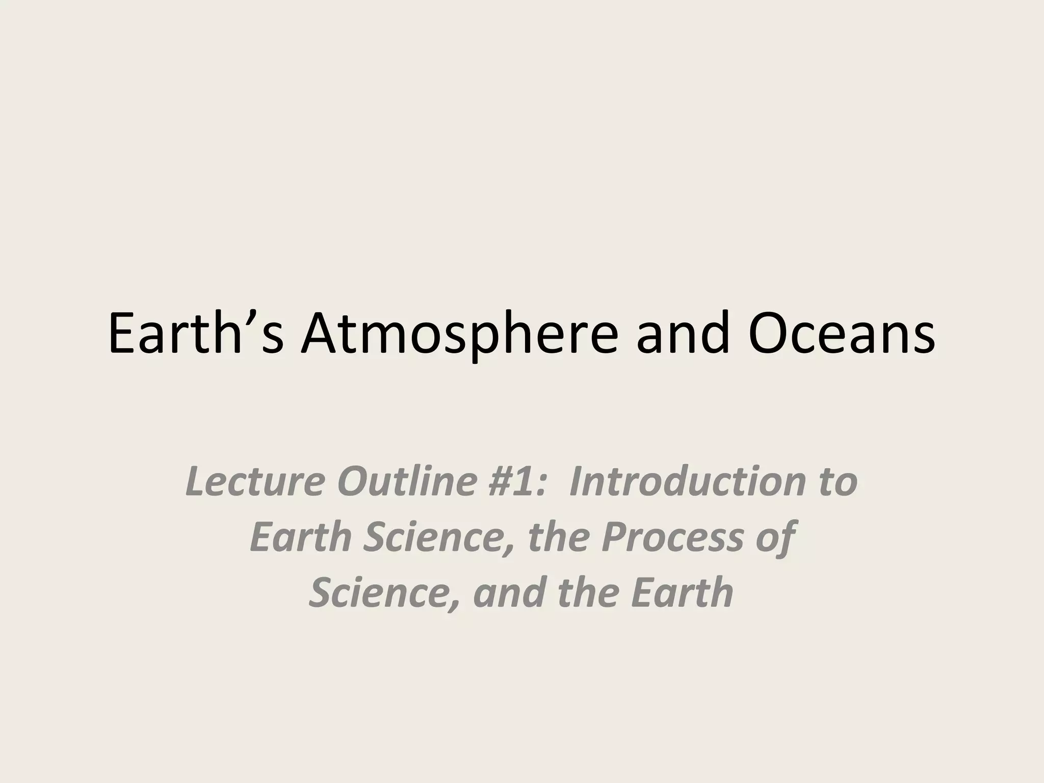 Earth's Atmosphere and Oceans | PPT | Geology | Science