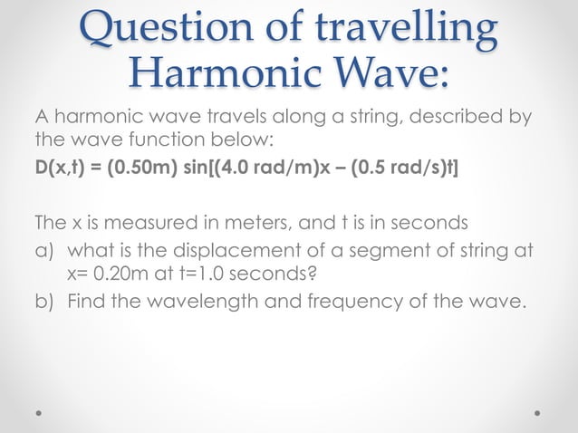 Travelling Harmonic Waves | PPT