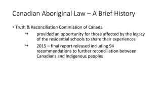 Commercial Law (Canadian Law)Aboriginal Law | PPT