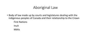 Commercial Law (Canadian Law)Aboriginal Law | PDF