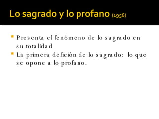 Lo Sagrado Y Lo Profano | PPT