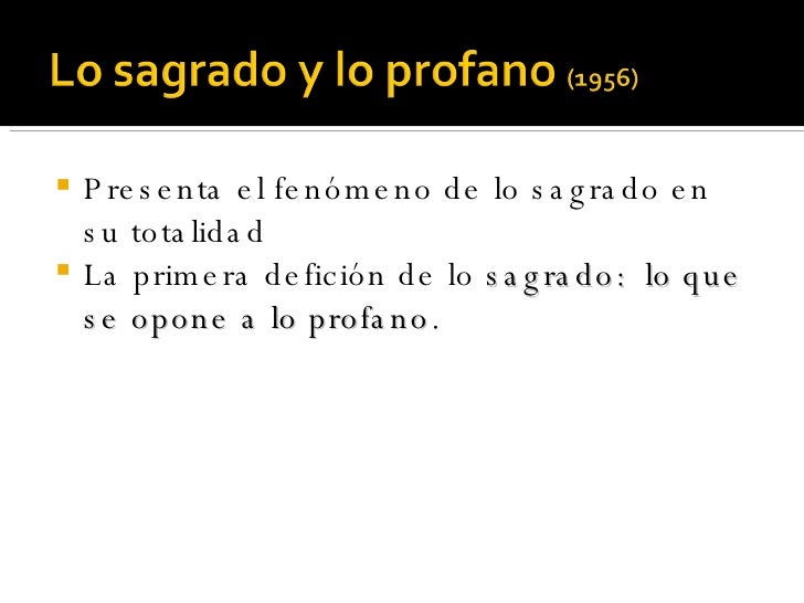 Lo Sagrado Y Lo Profano