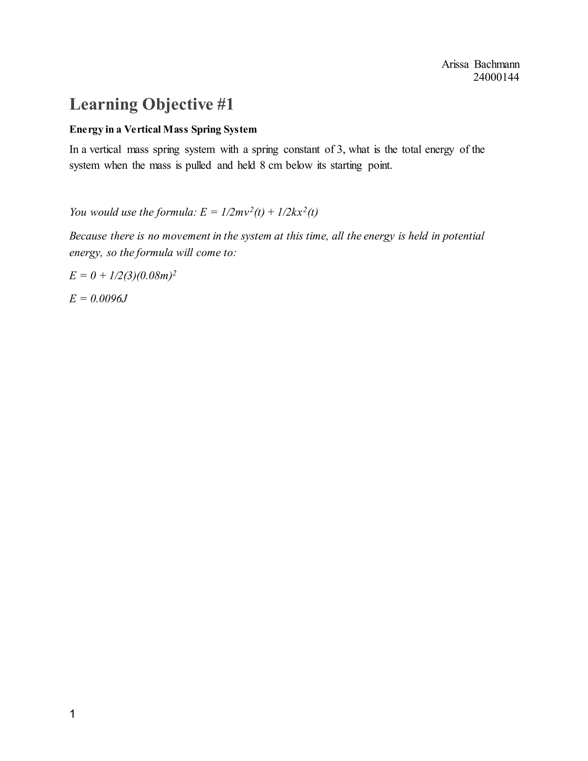 Lo 1 | DOCX | Physics | Science