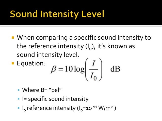 Sound Intensity Formula