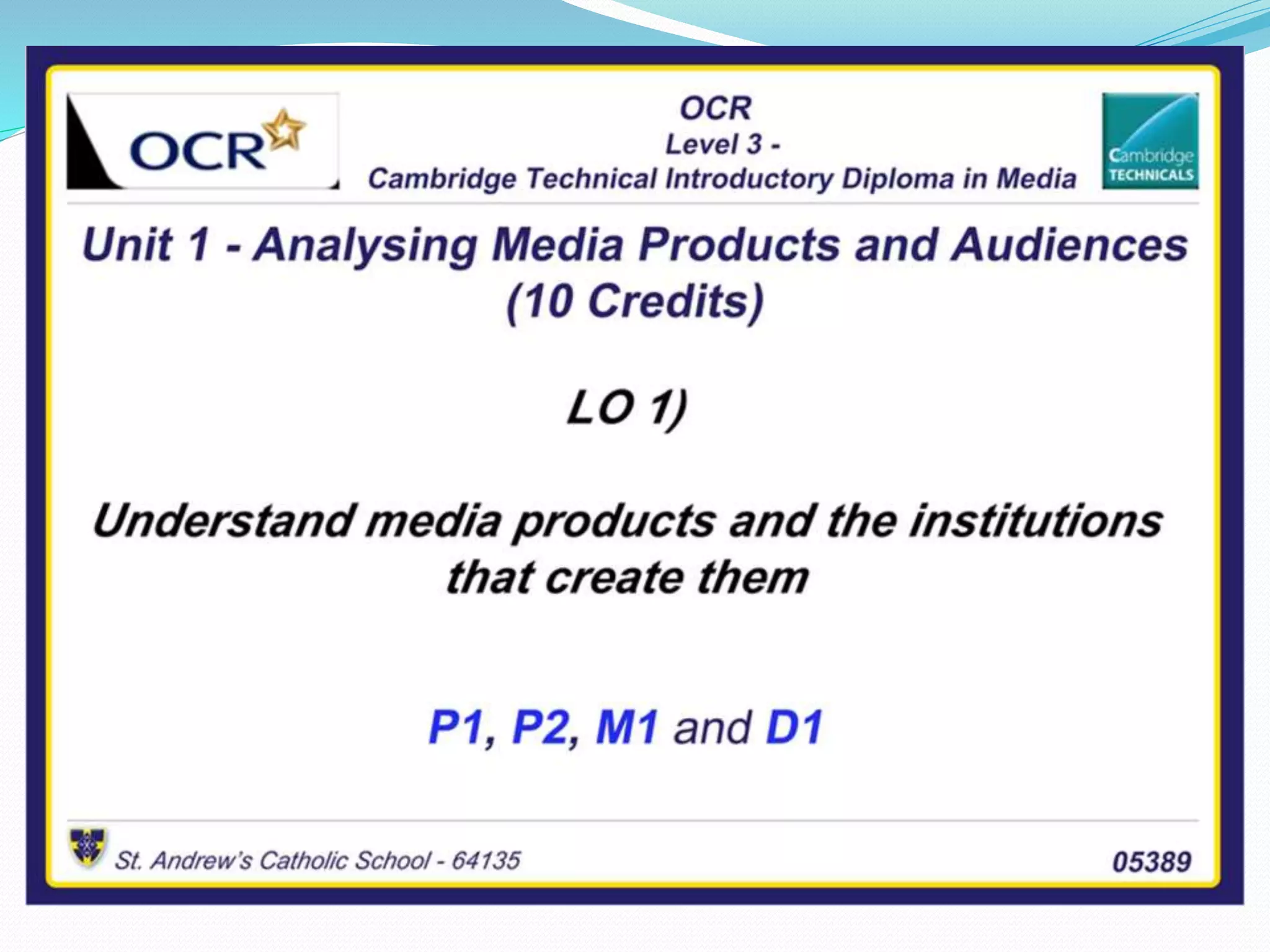 Unit 01 - LO1, LO2, LO3 and LO4 | PPTX