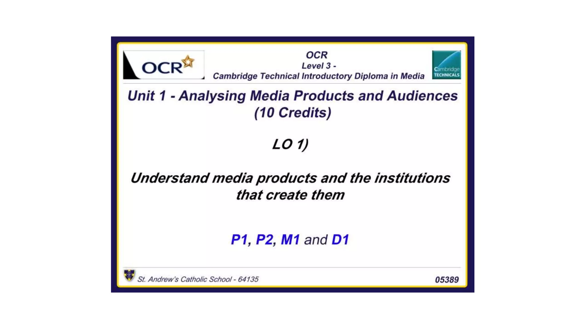Unit 1 - LO1 - Analysing Media Products and Audiences | PPTX | Desktop Publishing | Computer ...