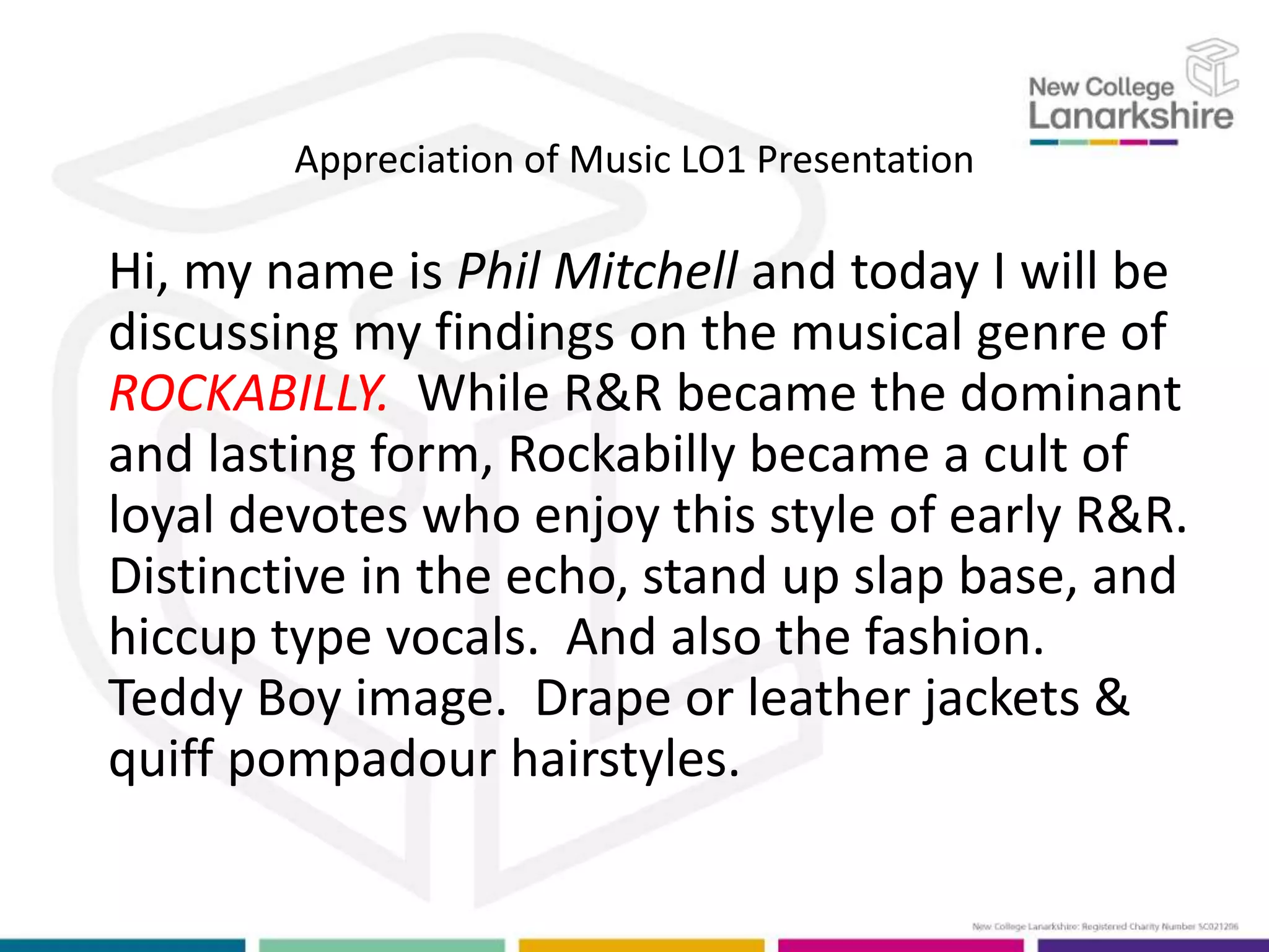 Lo1 appreciation of music rockabilly | PPTX