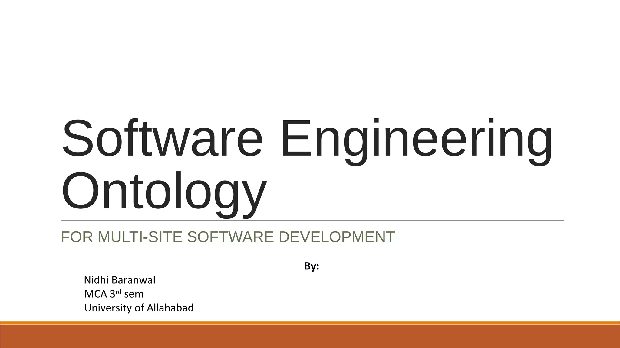 Software Engineering Ontology | PPT | Databases | Computer Software and Applications