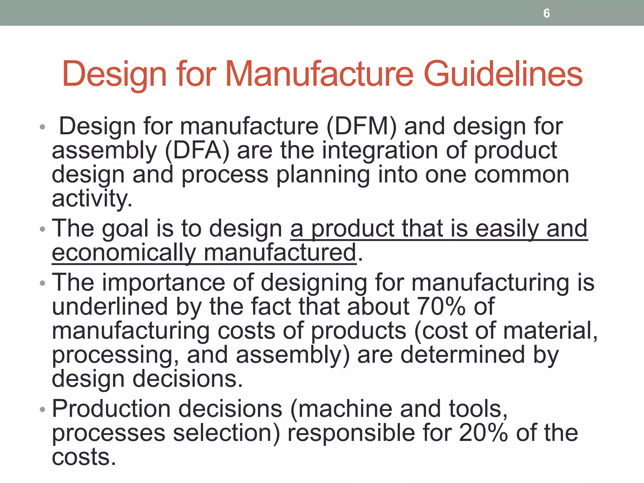 Lo # 1 manufacturing process selection design part 1 | PPTX
