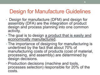 Lo # 1 manufacturing process selection design part 1 | PPTX