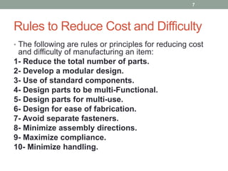 Lo # 1 manufacturing process selection design part 1 | PPTX