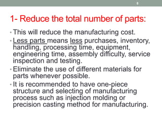 Lo # 1 manufacturing process selection design part 1 | PPTX