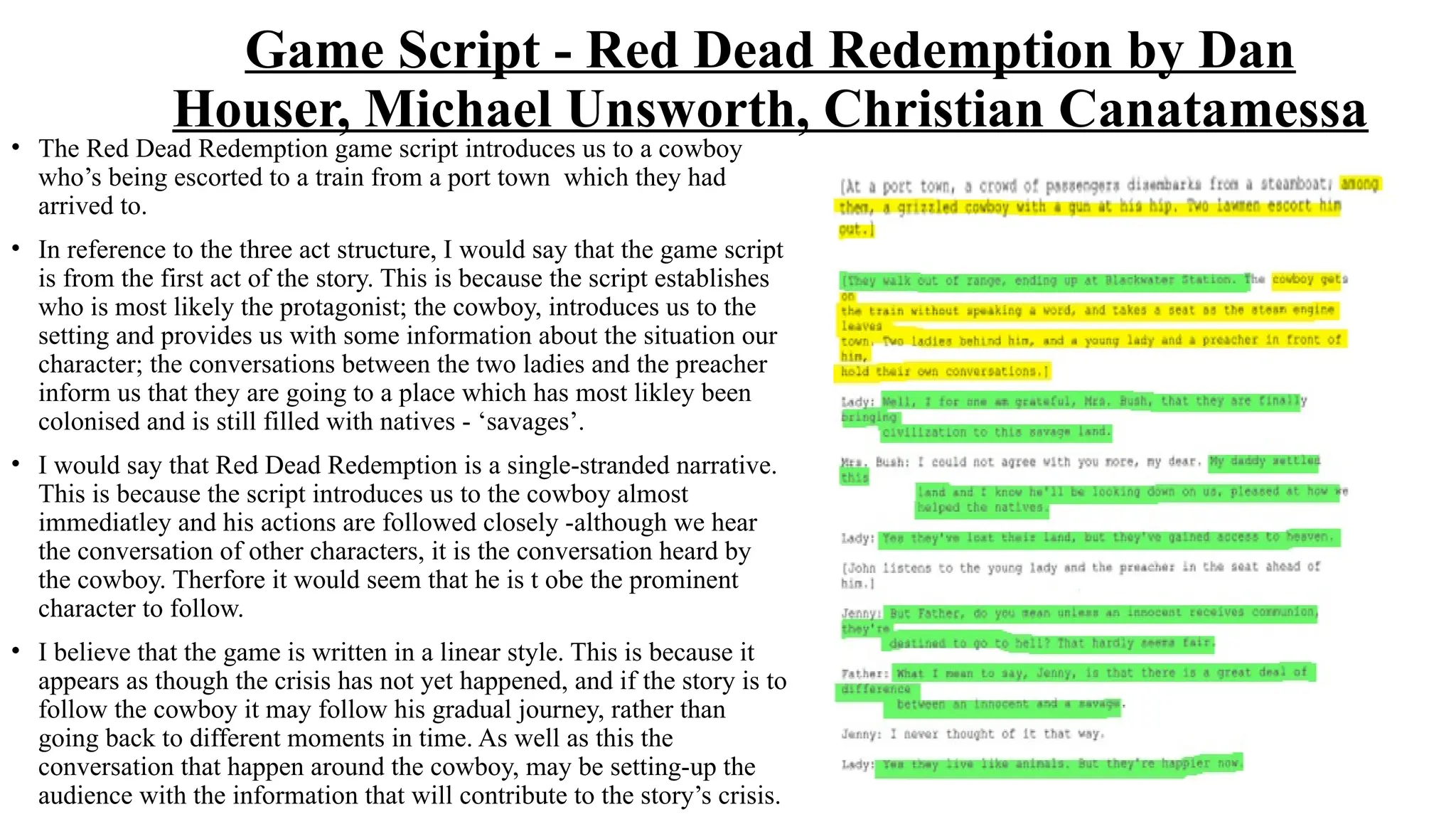 Media LO1 - Script analysis - PowerPoint | PPT