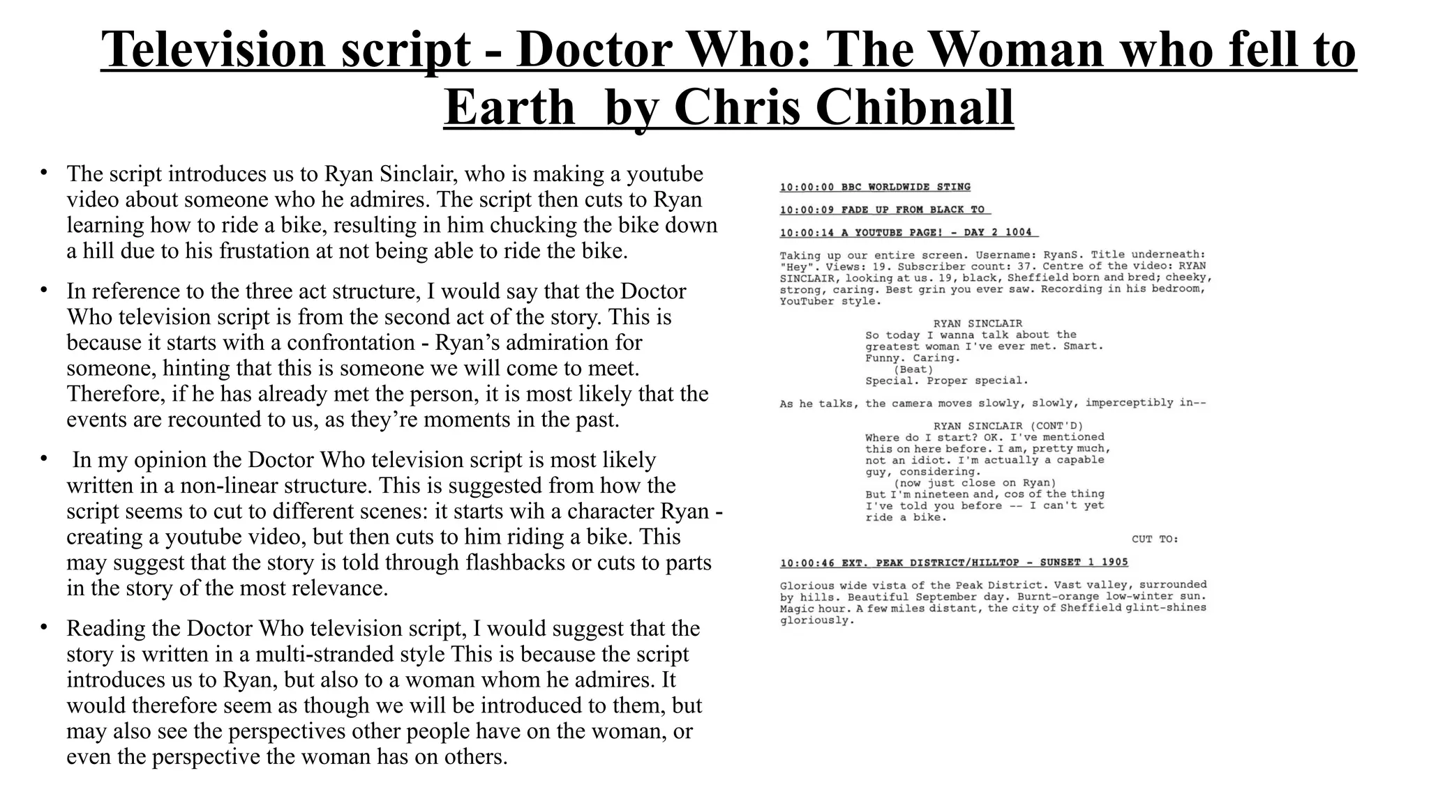 Media LO1 - Script analysis - PowerPoint | PPT