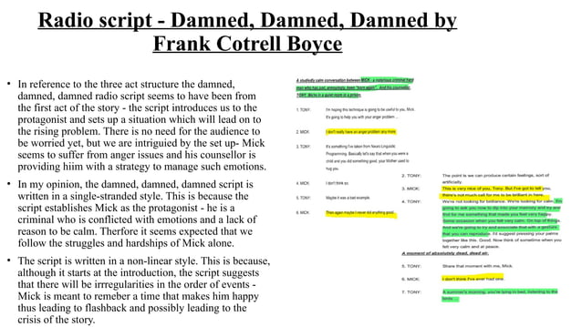 Media LO1 - Script analysis - PowerPoint | PPT