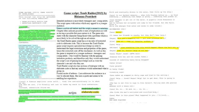 Media LO1 - Script analysis - PowerPoint | PPT