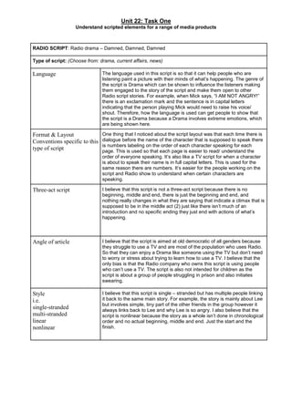 LO1 WORKSHEET.docx | Screenwriting | Content Production