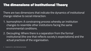 LO 7.2+3 3 Institutional theory | PDF