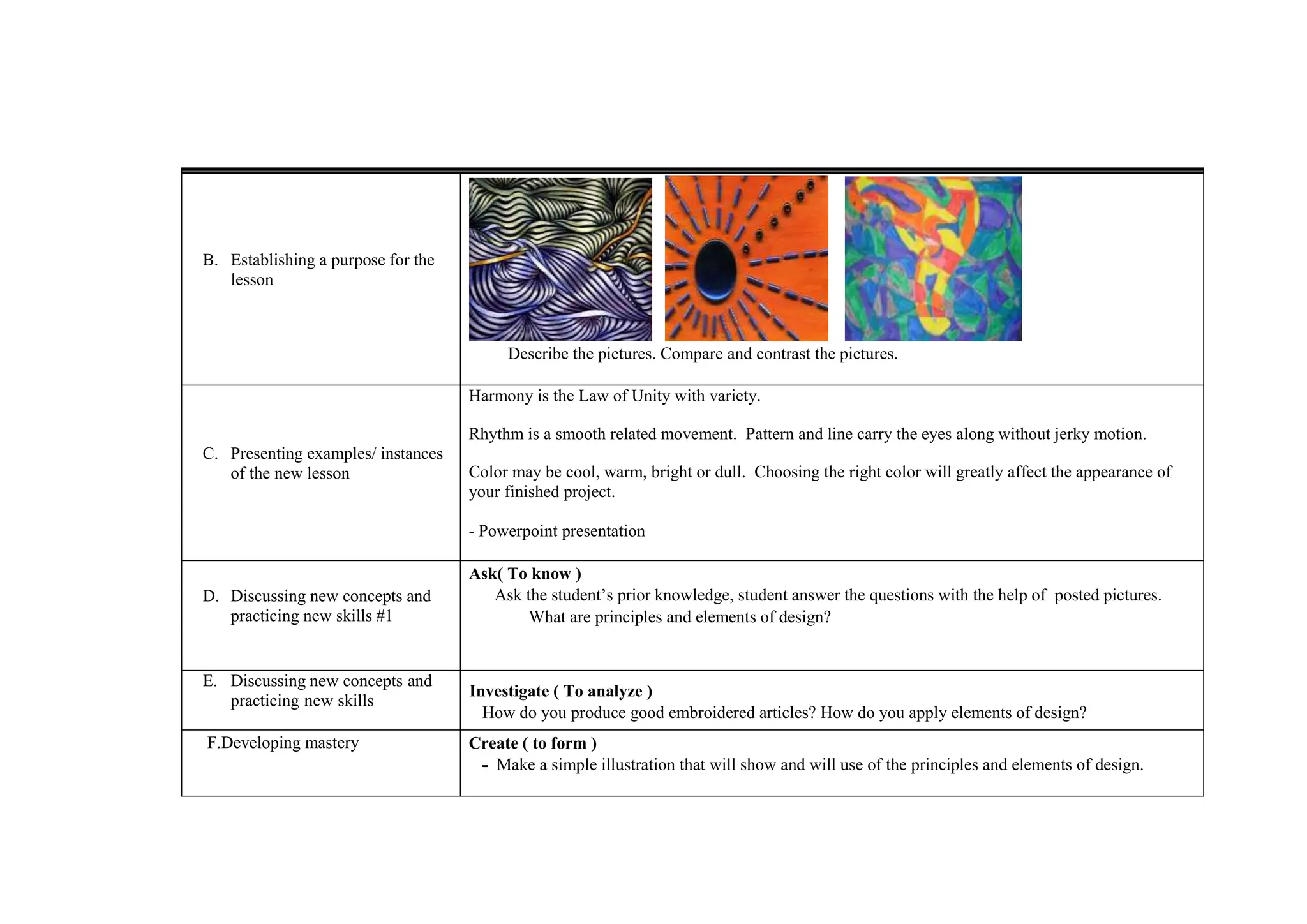 Lesson 2 embroidered article tle 7 and 8 | DOC