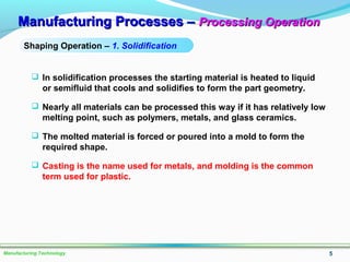 Lo #2 manufacturing process primary secondary part 1 | PPT