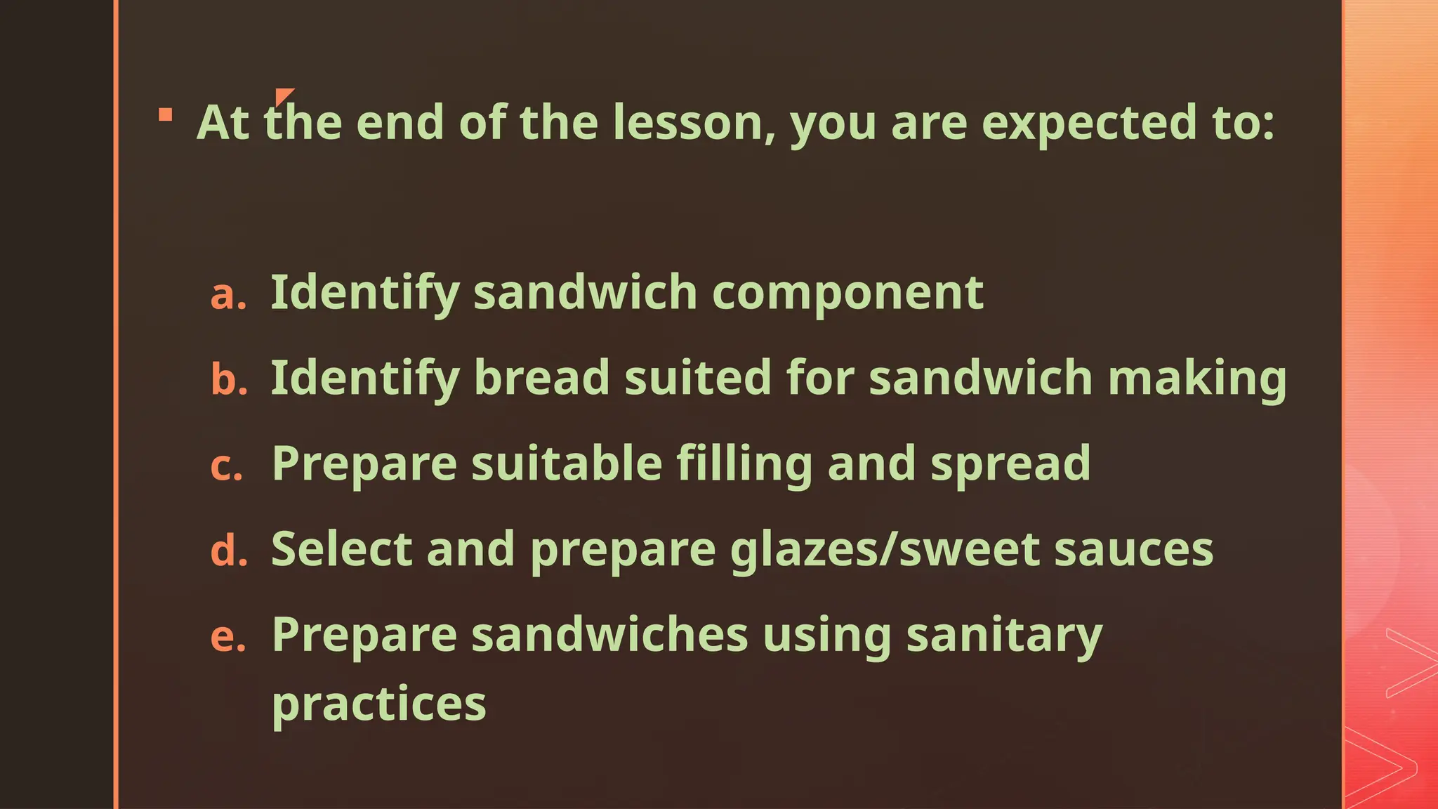 LO 2 prepare a variety of sandwiches.pptx