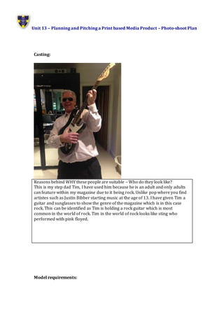 Photo shoot plan template | DOCX