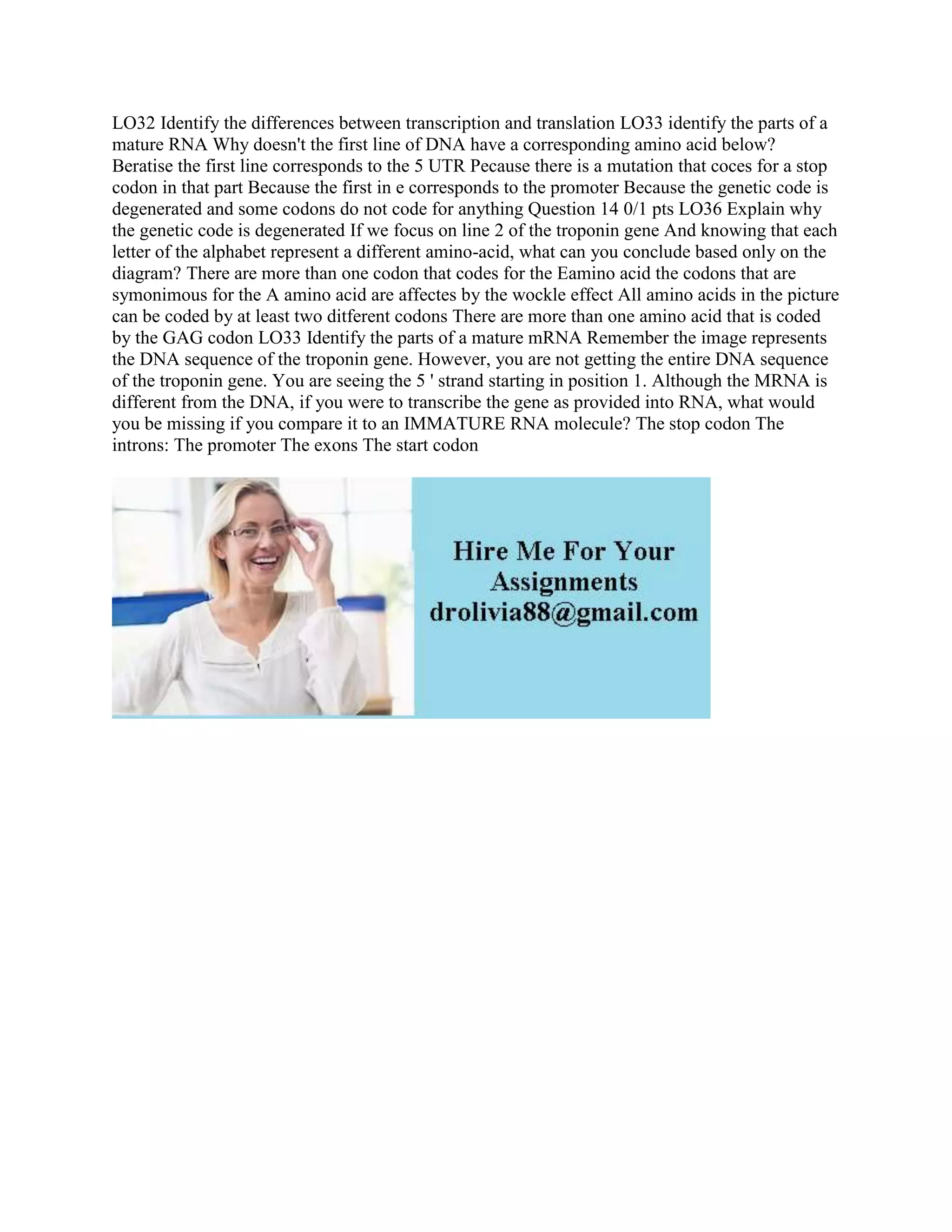 LO32 Identify the differences between transcription and translation LO.docx