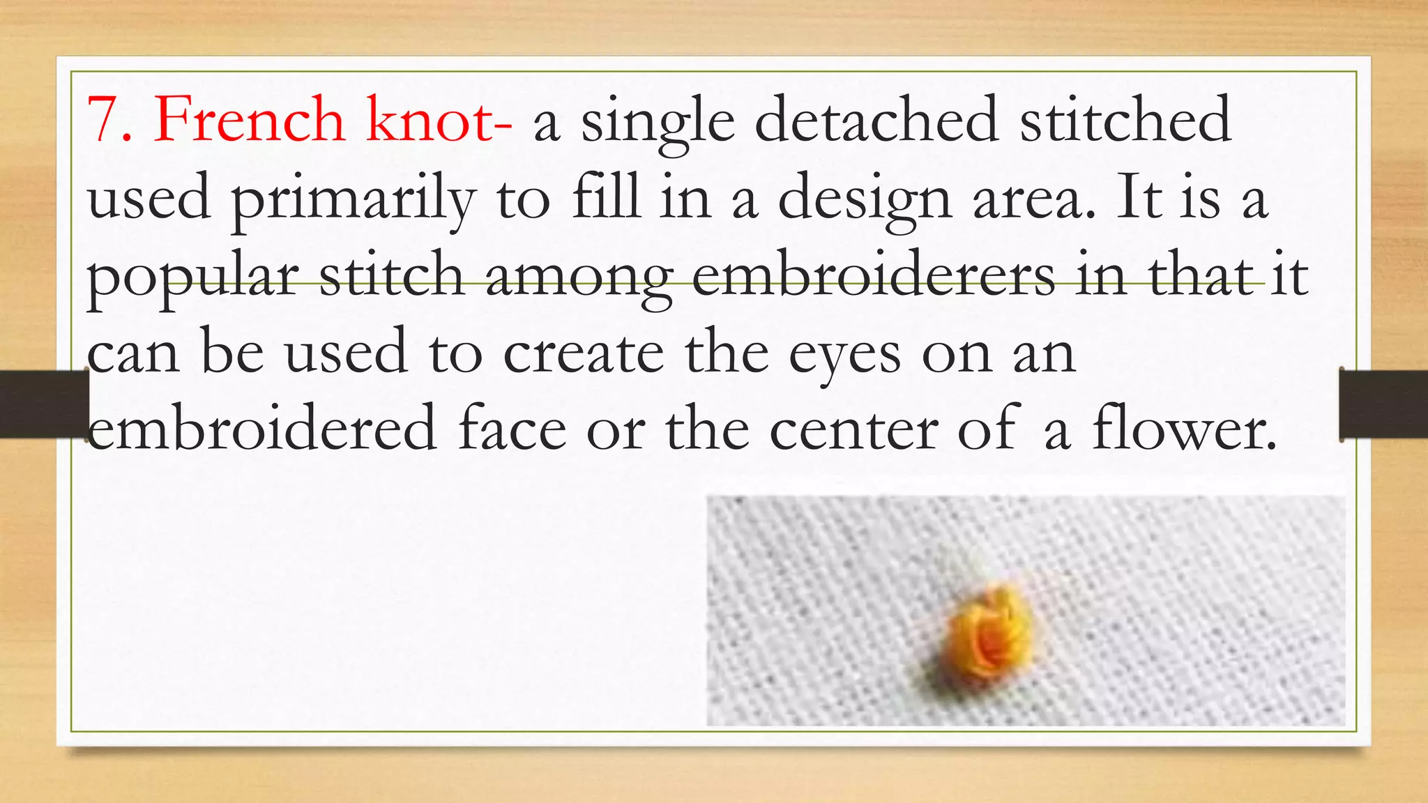 LO3 Embroidery Stitches TLE grade 7 and 8 Handicrafts Embroidery.pptx