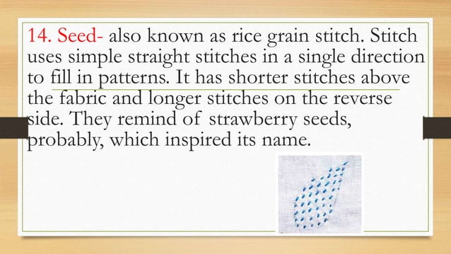 LO3 Embroidery Stitches TLE grade 7 and 8 Handicrafts Embroidery.pptx ...