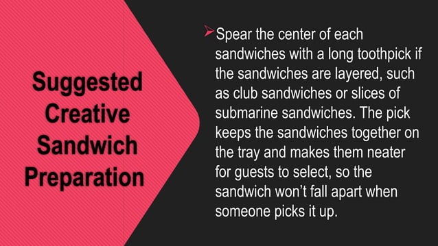 LO 3 present a variety of sandwiches.pptx | Cooking | Food & Drink