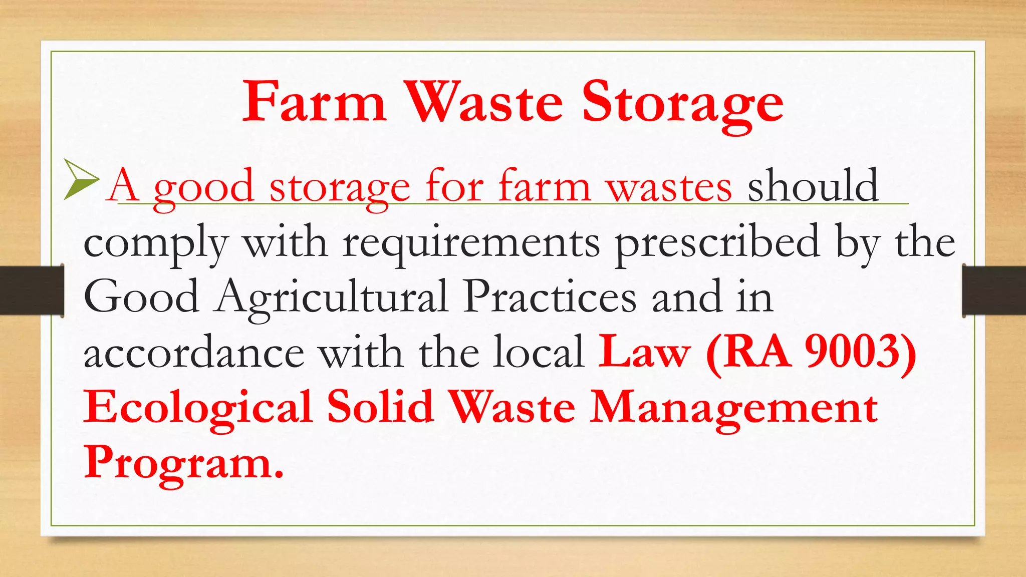 LO3 Storage Practices and Principles for Waste Materials Grade 9 ...