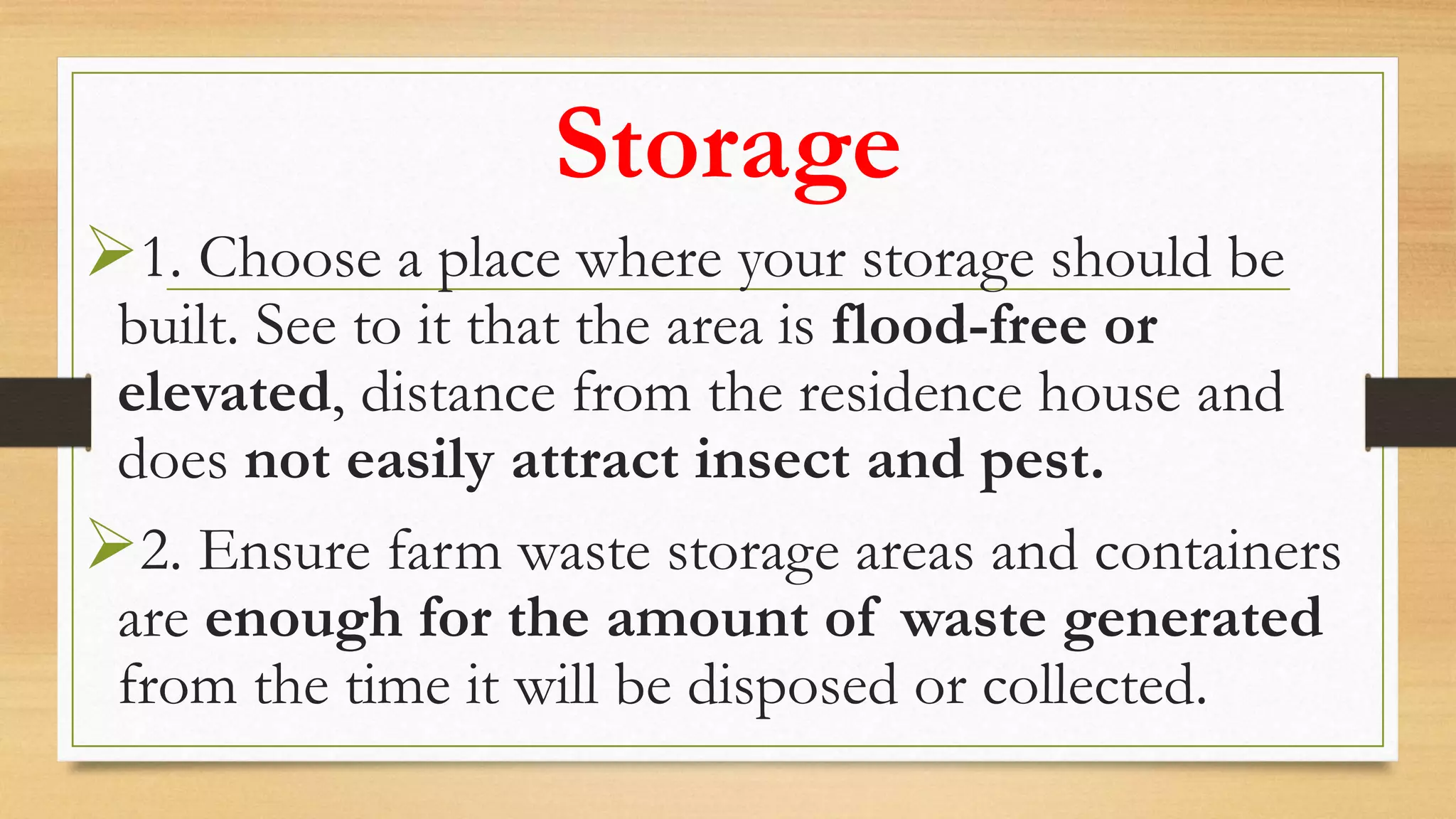 LO3 Storage Practices and Principles for Waste Materials Grade 9 ...