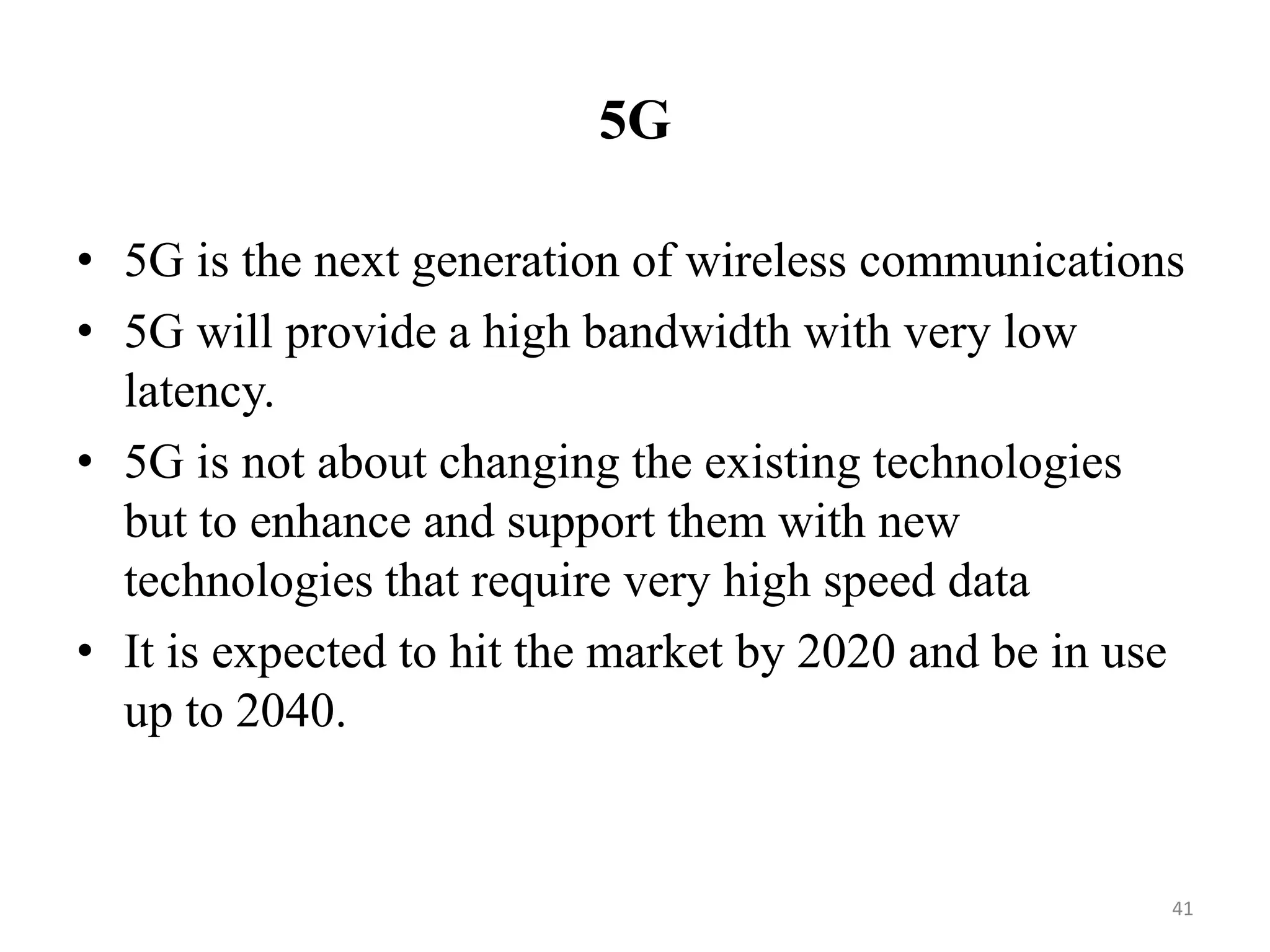 Evolution of wireless communication systems (1 G to 5G). | PDF