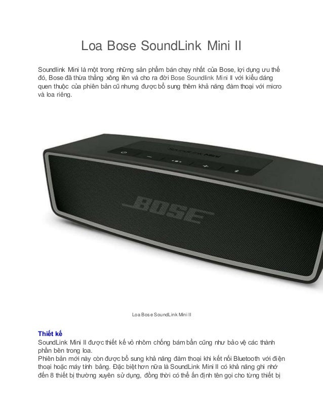 Loa Bose SoundLink Mini II