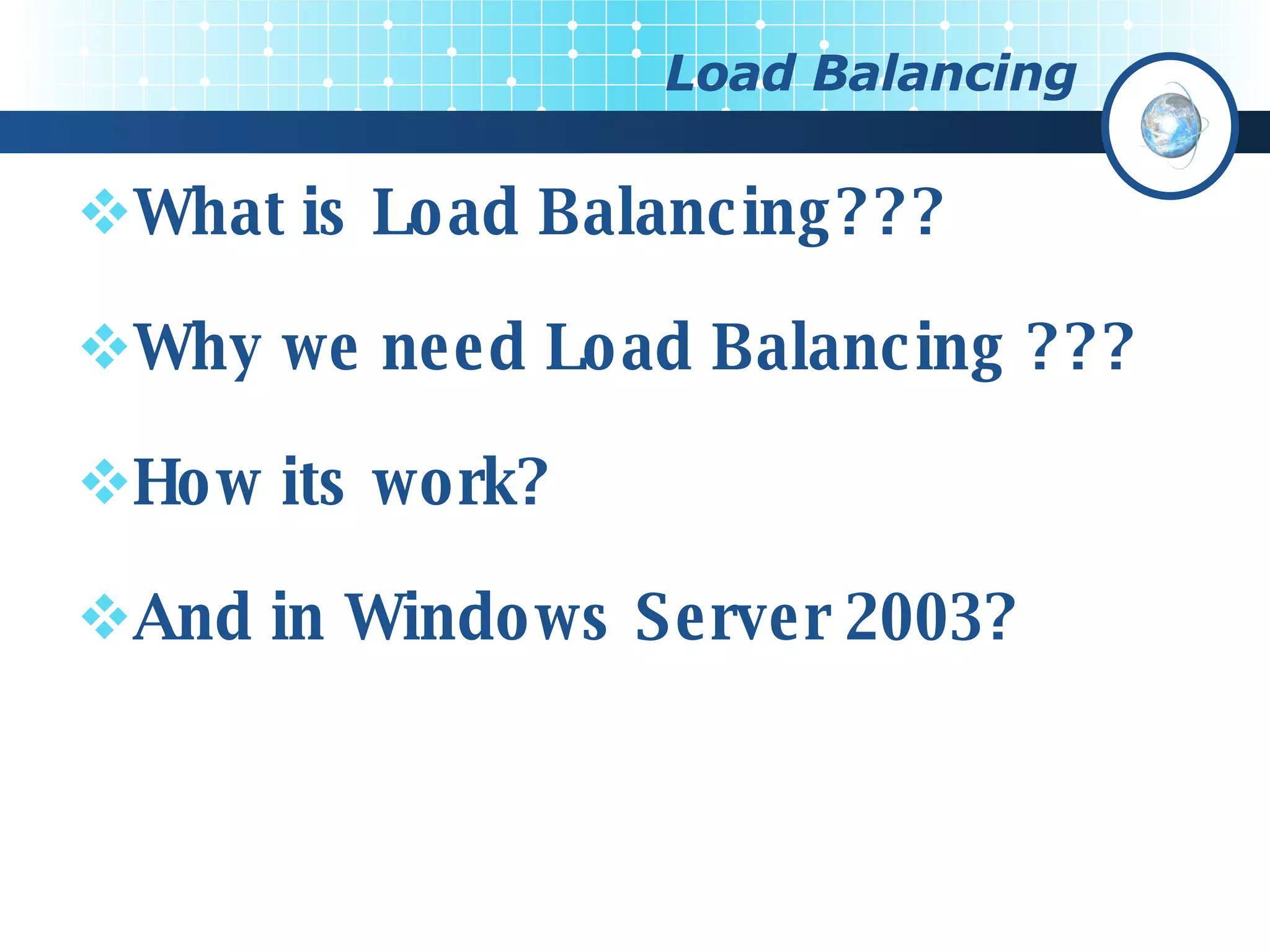 Load Balancing | PPT | Computer Networking | Computing