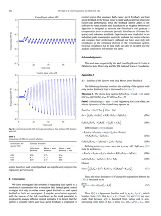 Load speed regulation in compliant mechanical transmission systems using feedback and ...