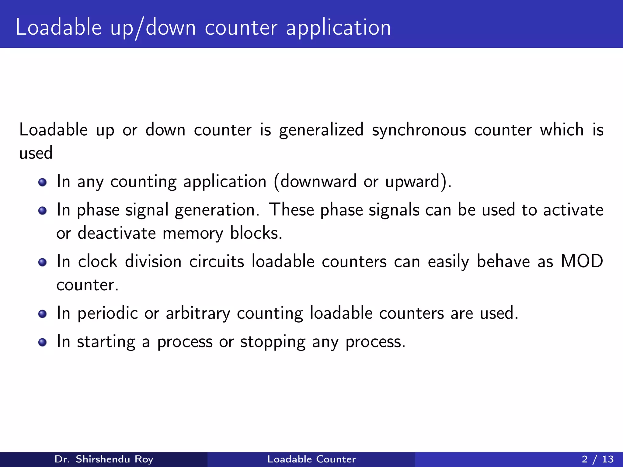 Synchronous Loadable Up and Down Counter | PDF