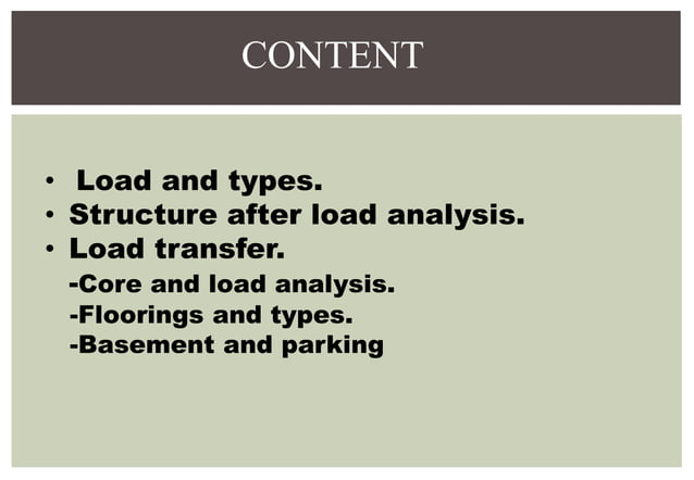 Load analysis and structural consideration | PPT