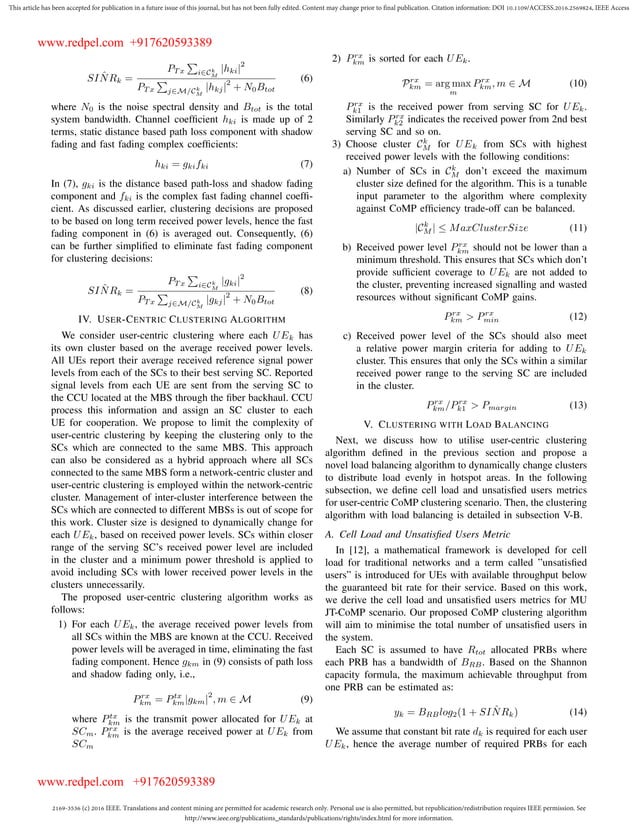 Load Aware Self Organising User Centric Dynamic Co Mp Clustering For 5g Networks Pdf