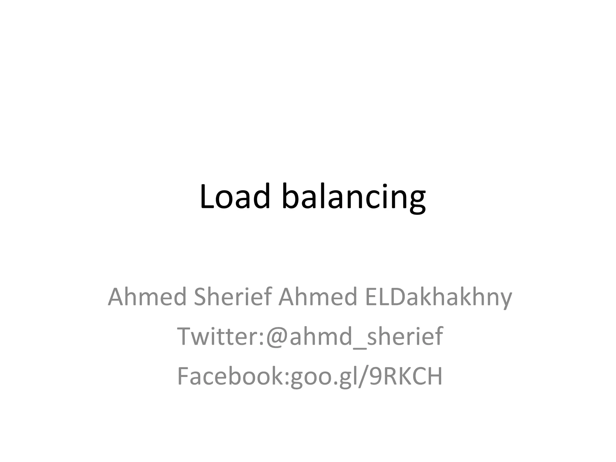 Load balancing | PPT