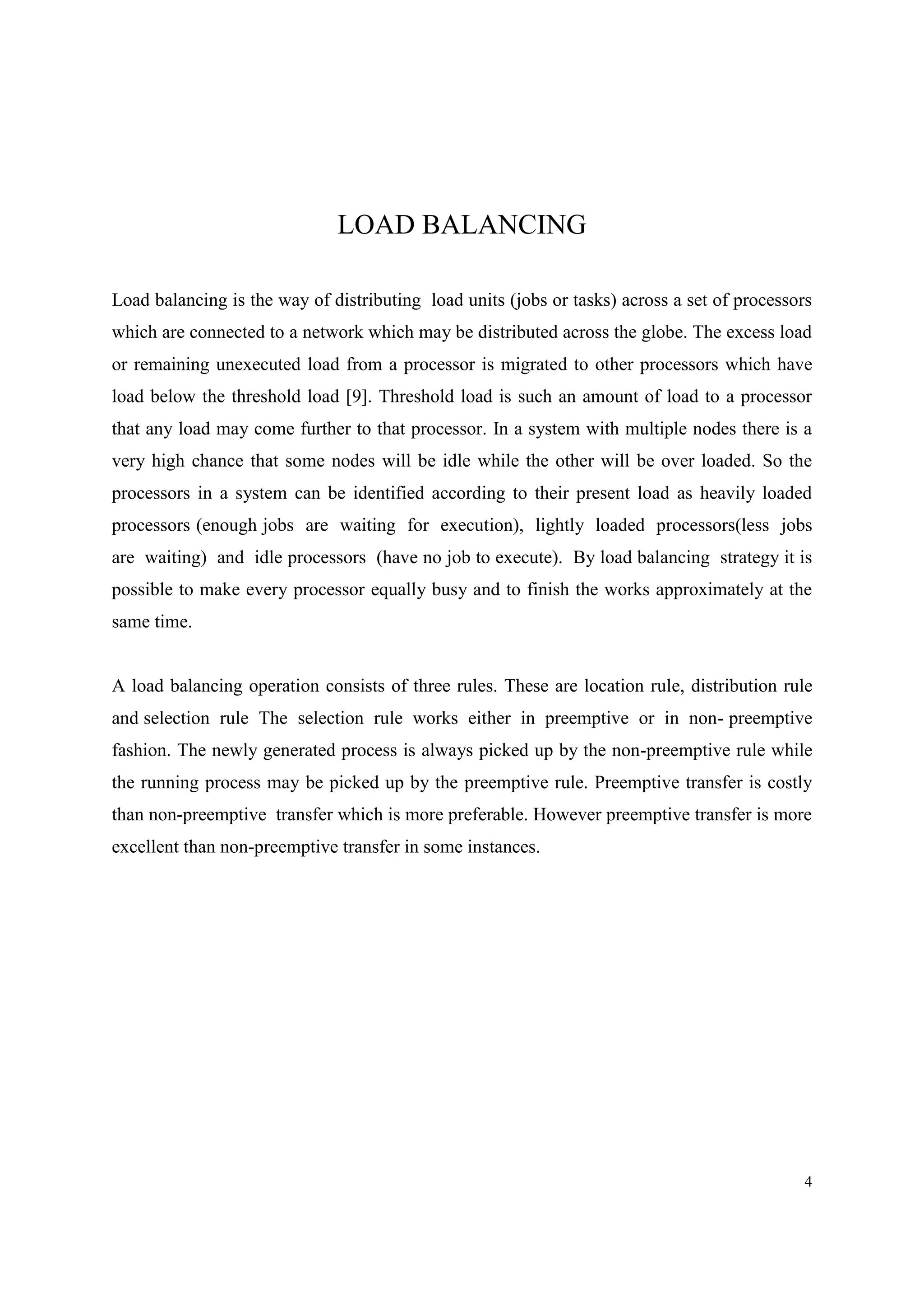 Load balancing in Distributed Systems | DOCX
