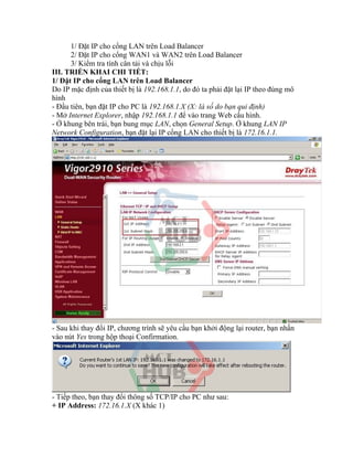 Load balancing 2 line adsl với draytek vigor 2910 | DOC
