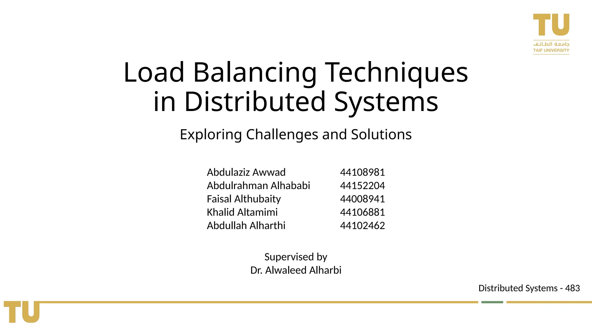 Distributed Systems: Load Balancing Techniques | PPTX