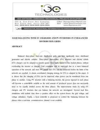 Load balancing with ev chargers and pv inverters in unbalanced distribution grids | PDF