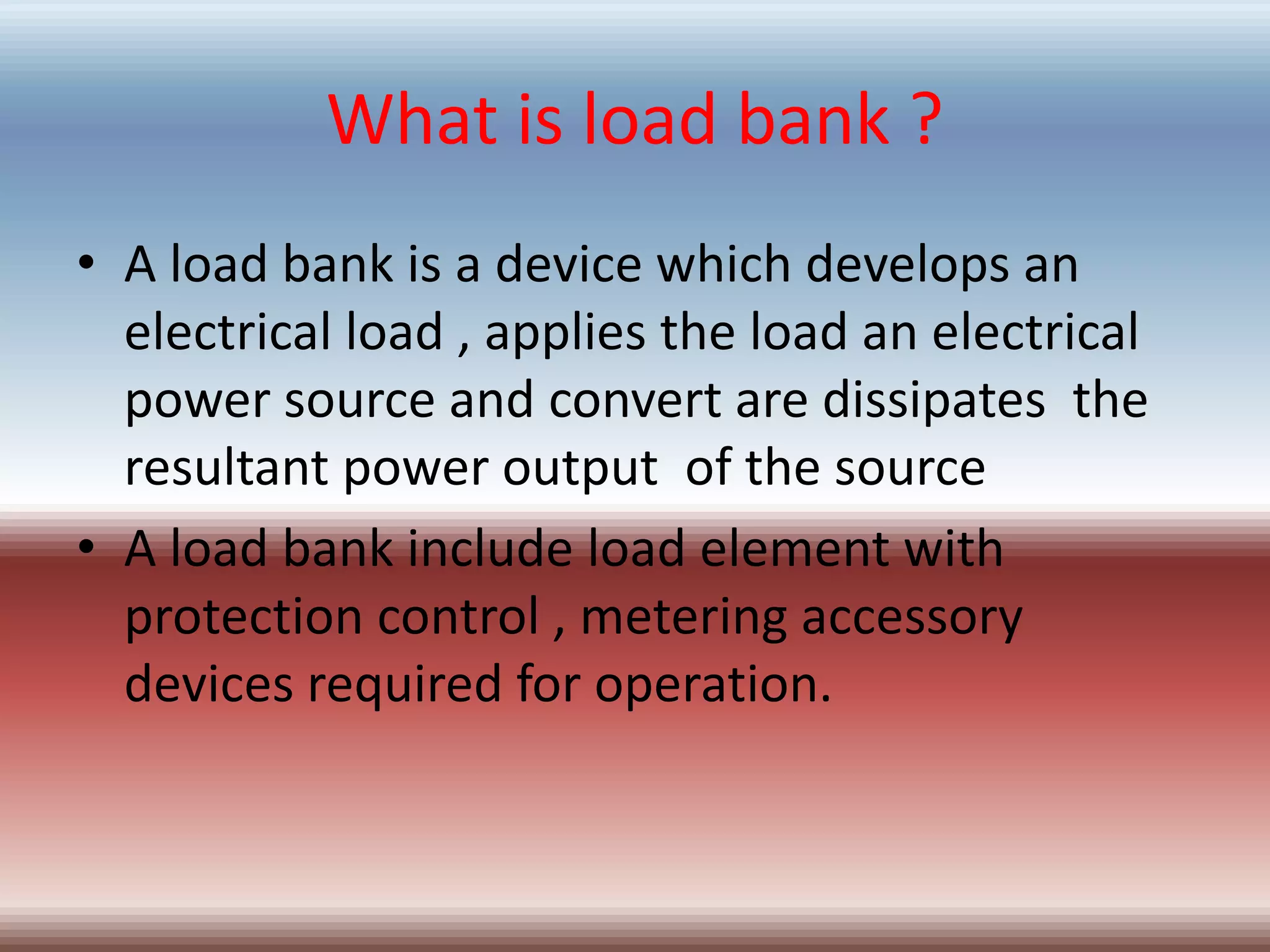 Load bank | PPTX
